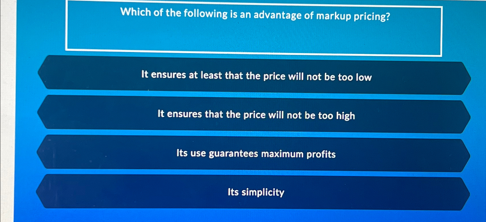 Solved Which of the following is an advantage of markup | Chegg.com