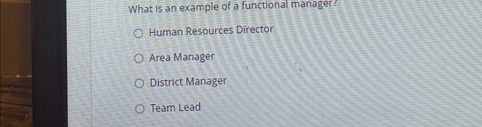 Solved What is an example of a functional manager?Human | Chegg.com