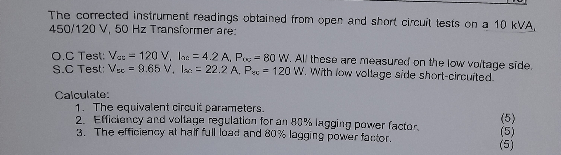 Solved The corrected instrument readings obtained from open | Chegg.com