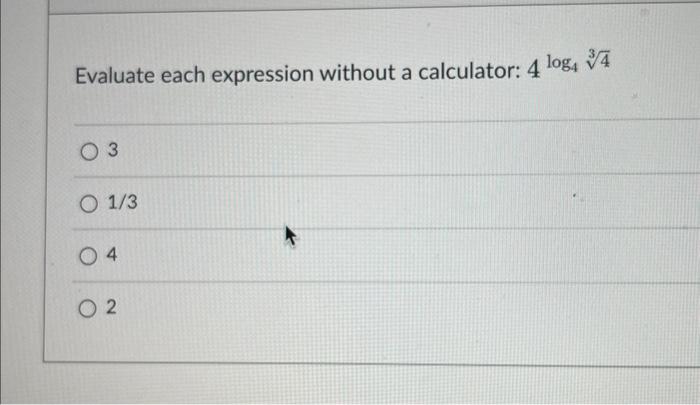 Solved Evaluate each expression without a calculator: | Chegg.com