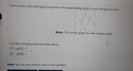 Solved The functions f(x) ﻿and g(x) ﻿are given in the graph | Chegg.com