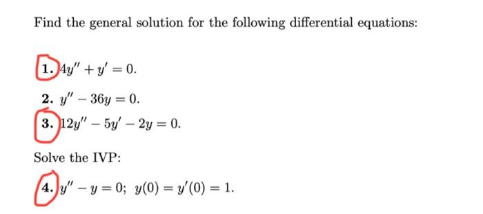 Solved For each ODE below, determine whether or not it is | Chegg.com