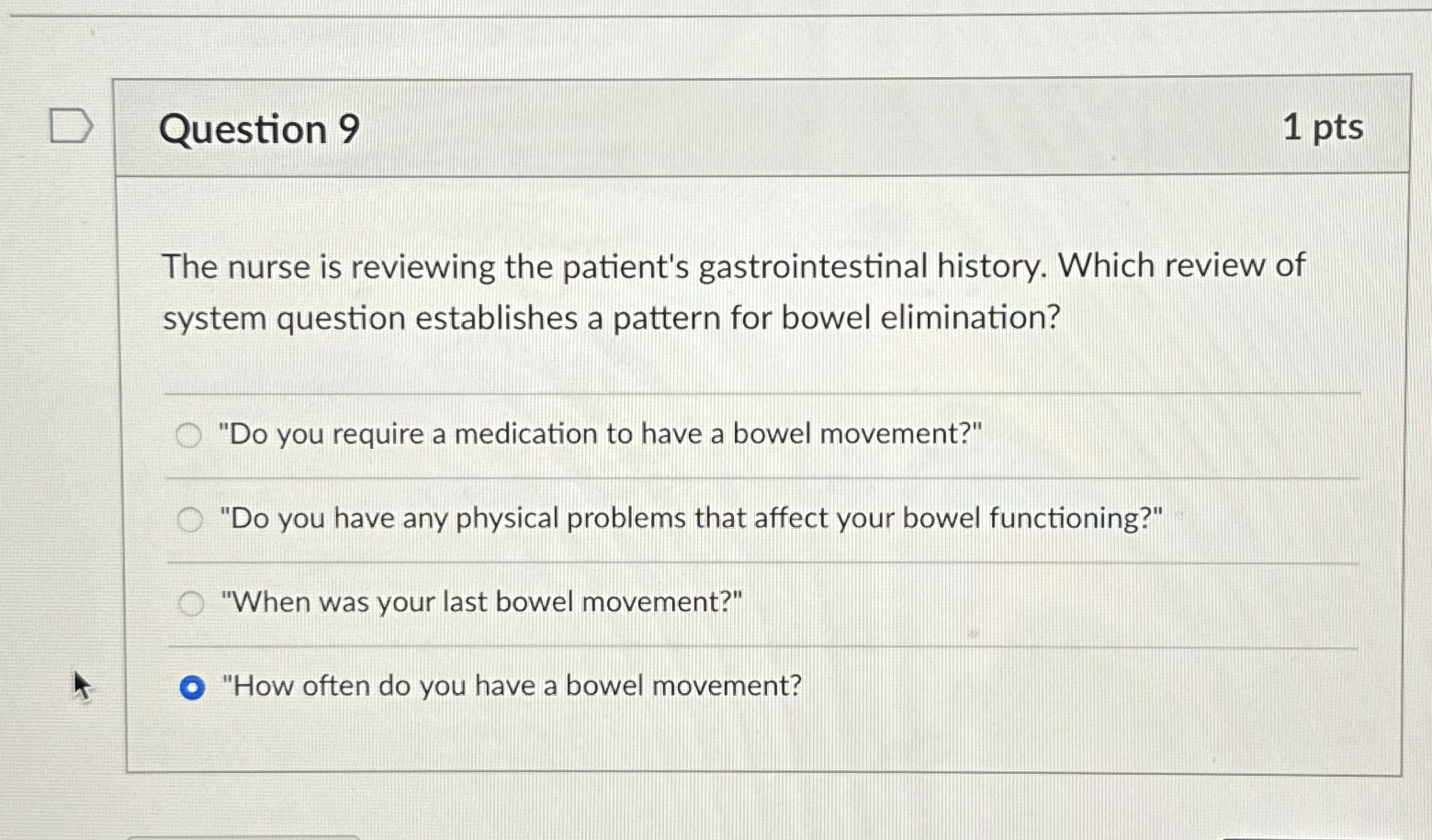 Solved Question 91 ptsThe nurse is reviewing the patient's | Chegg.com Solved Question 91 ptsThe nurse is reviewing the patient's | Chegg.com