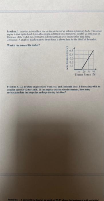Solved Problem2: A rocket is initially at rest on the | Chegg.com