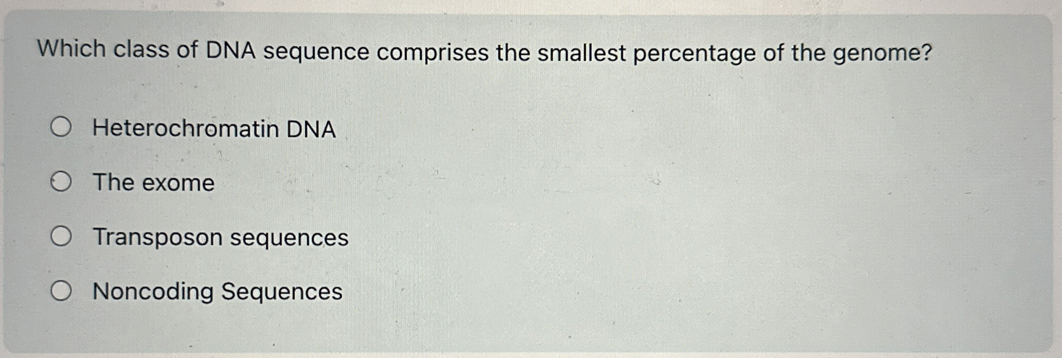 Solved Which class of DNA sequence comprises the smallest | Chegg.com