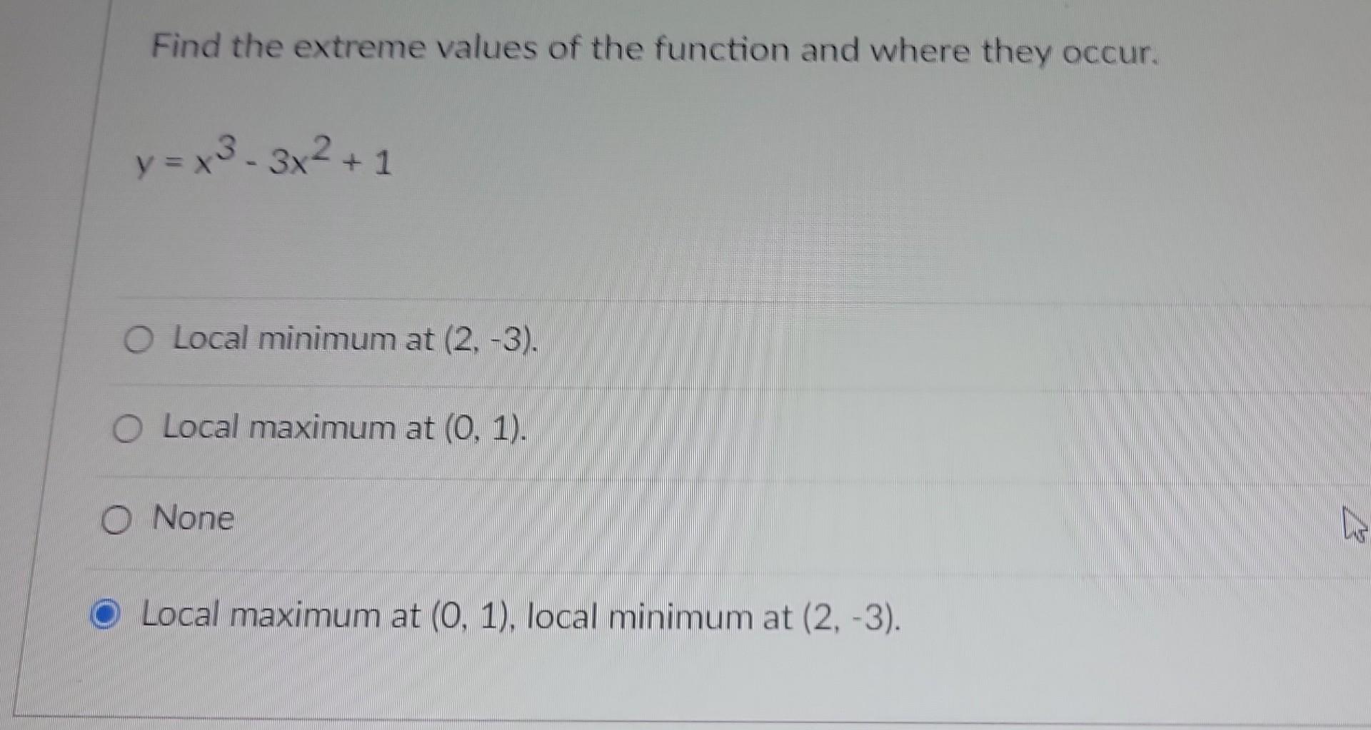 Solved Find the extreme values of the function and where | Chegg.com