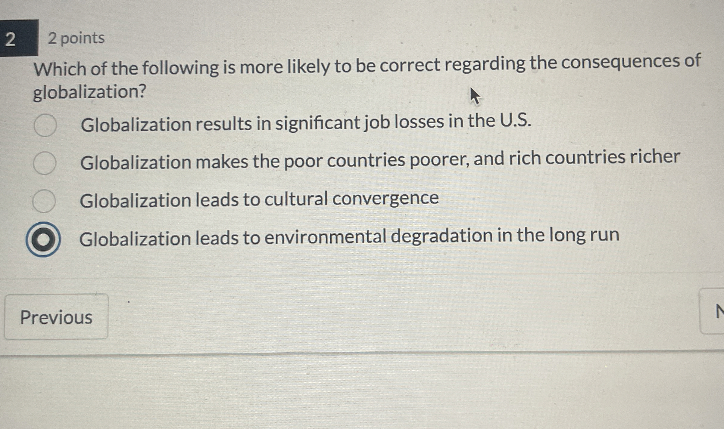 Solved 2 2 ﻿pointsWhich of the following is more likely to | Chegg.com