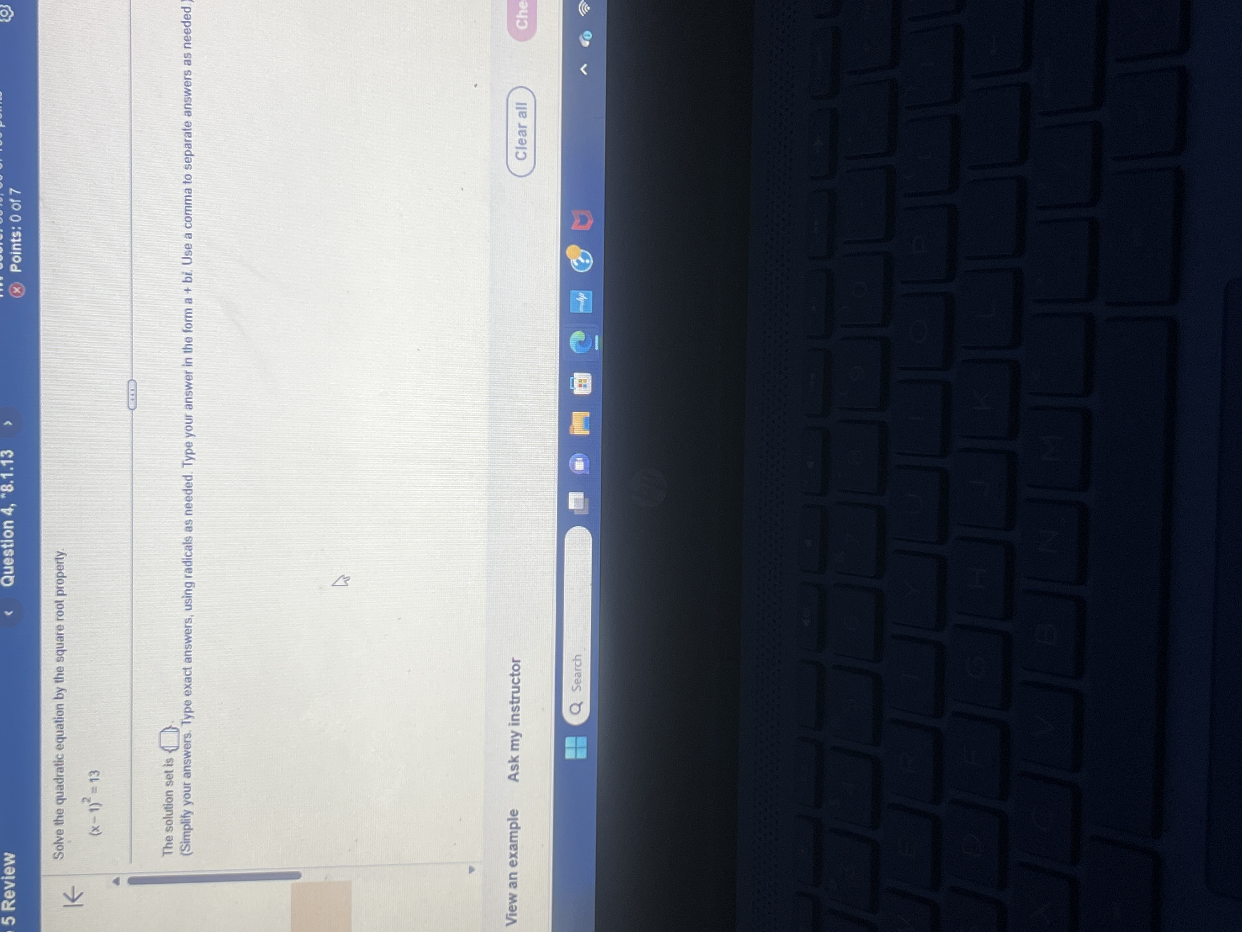 Solved Solve the quadratic equation by the square root | Chegg.com