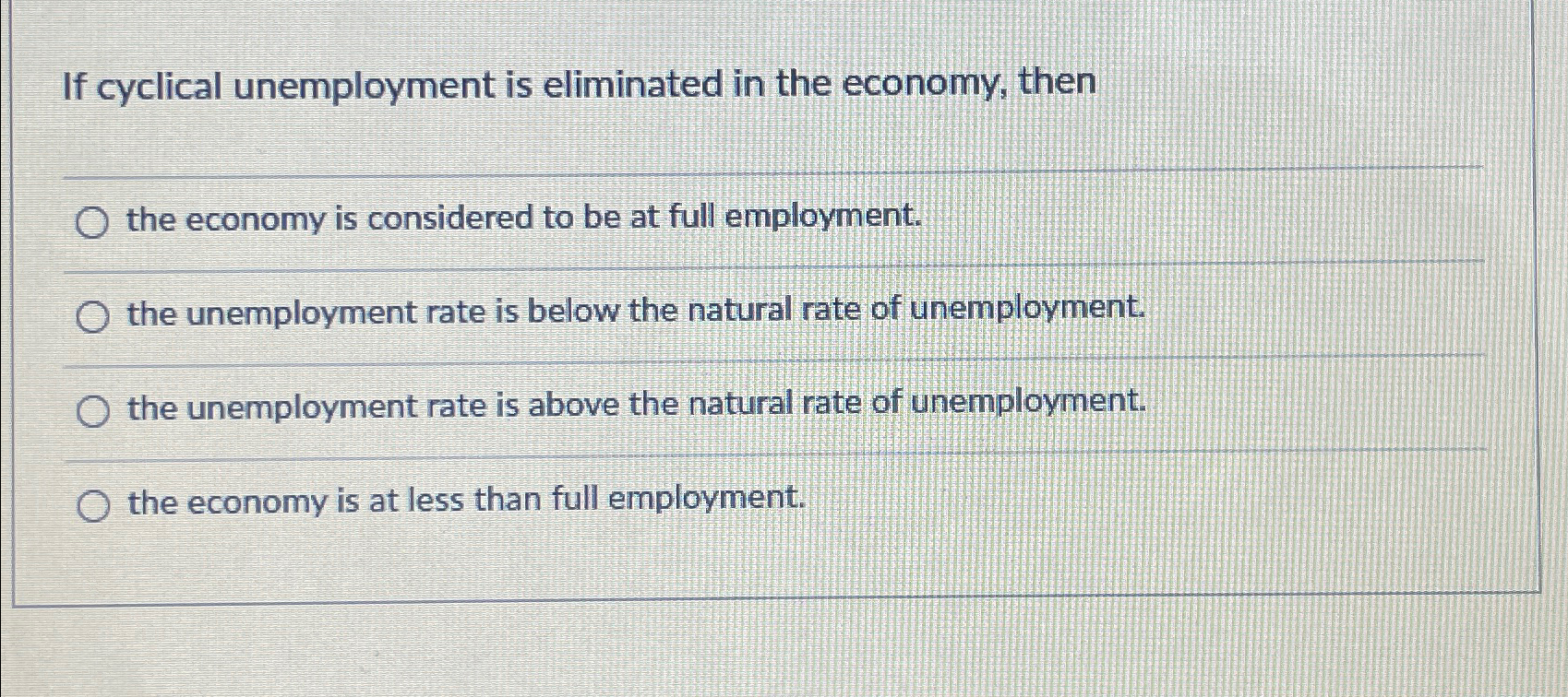 Solved If cyclical unemployment is eliminated in the | Chegg.com