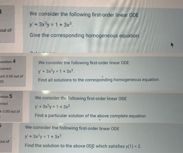 Solved w We consider the following first-order linear ODE y' | Chegg.com