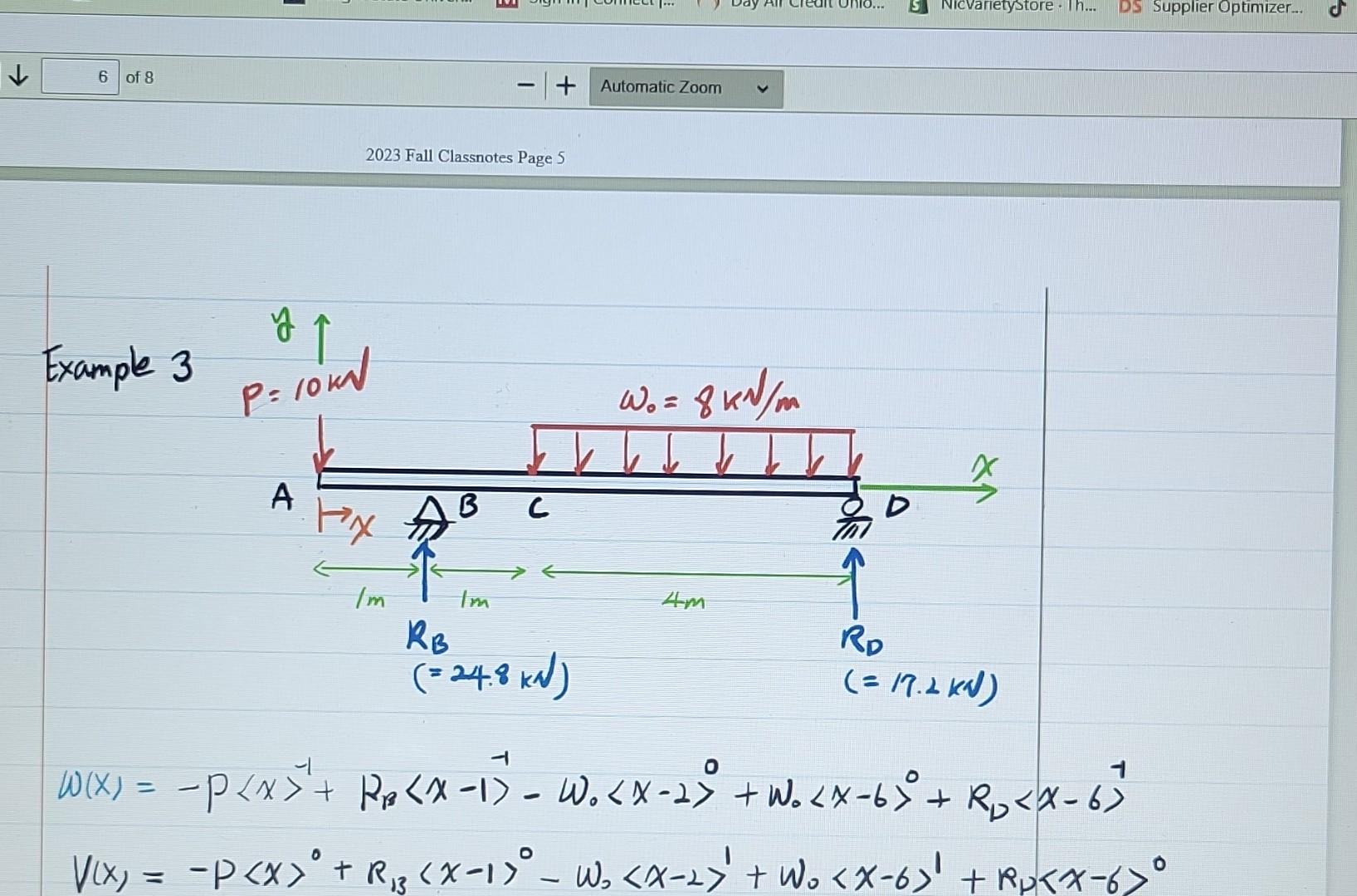 ↑↓ 6 of 8 Example 3 y P= 10wN A 2023 Fall Classnotes | Chegg.com