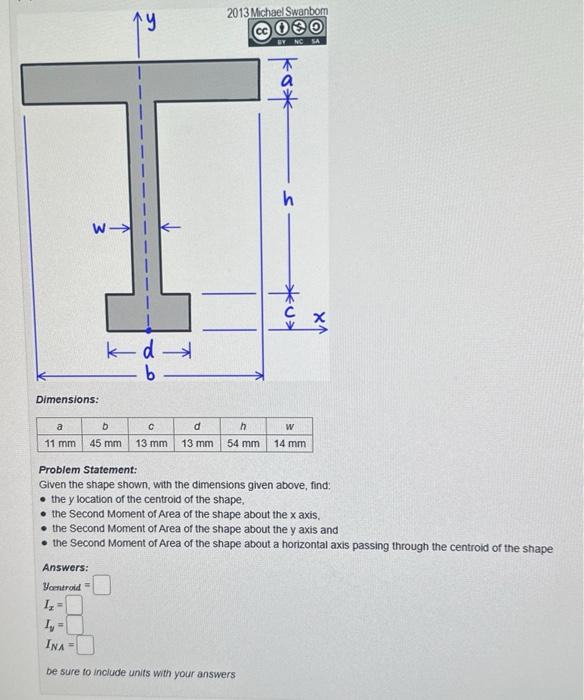 Solved Dimensions: Problem Statement: Given the shape shown, | Chegg.com