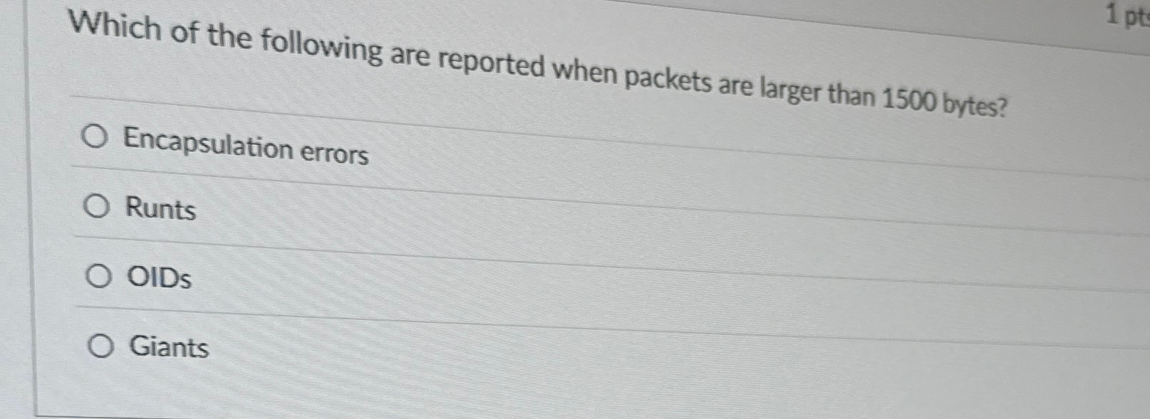 Solved Which of the following are reported when packets are | Chegg.com