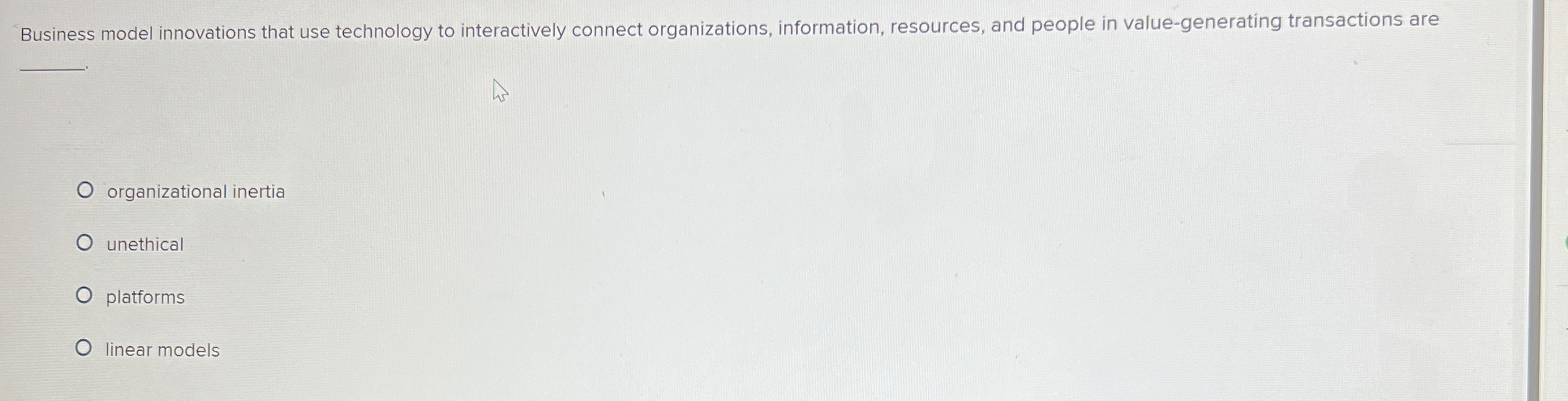 Solved Business model innovations that use technology to | Chegg.com