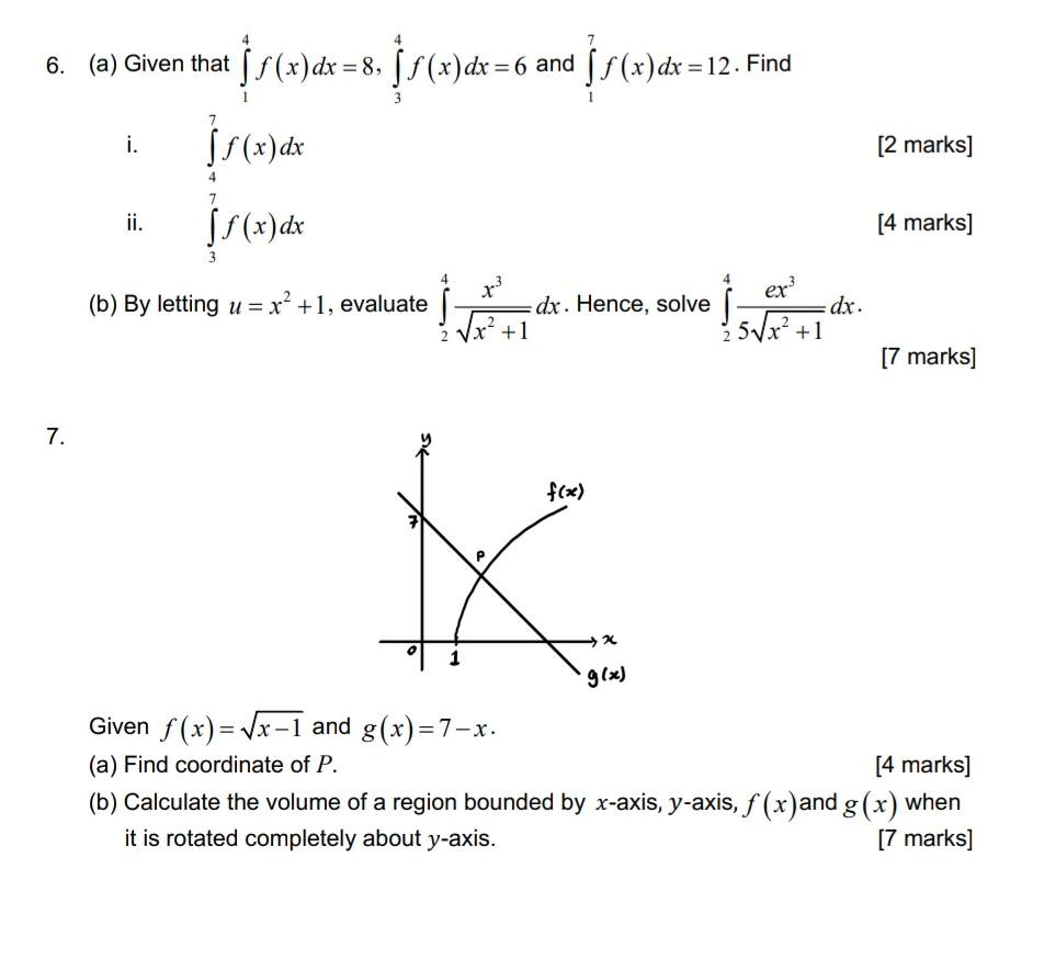 Solved 6. (a) Given that f(x) dx=8, [ƒ(x) dx=6 and İS(x) dx | Chegg.com