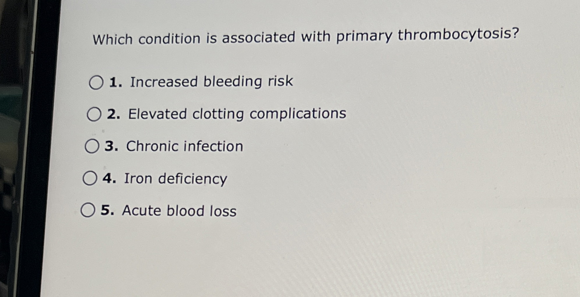 Solved Which condition is associated with primary | Chegg.com