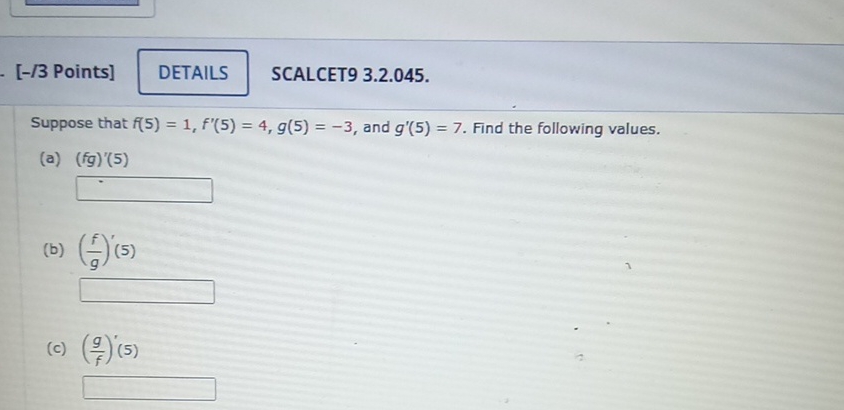 Solved Points]SCALCET9 3.2.045Suppose that | Chegg.com
