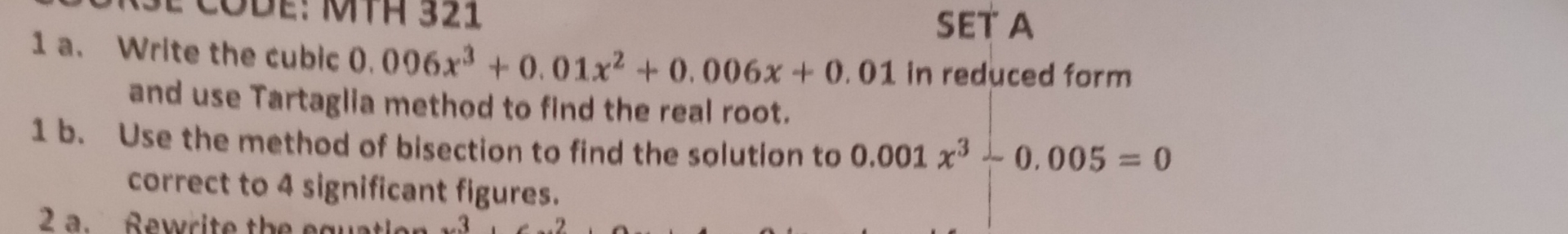 Solved SET A1a. ﻿Write the cubic 0.006x3+0.01x2+0.006x+0.01 | Chegg.com