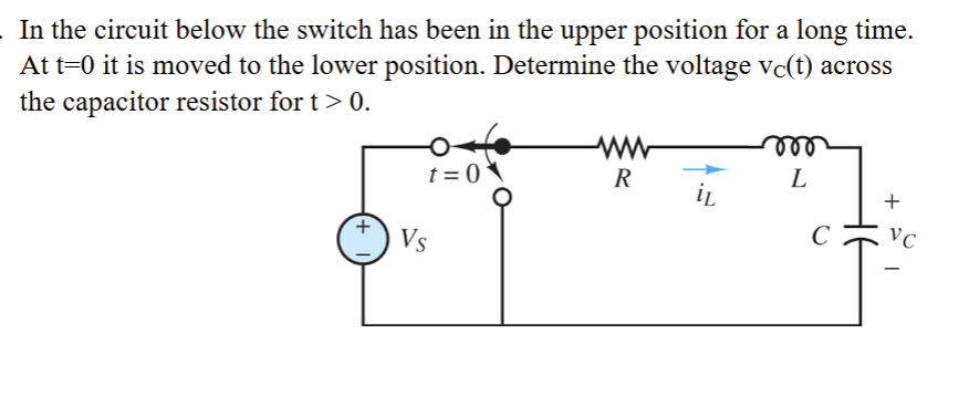 Solved In ﻿the circuit below the switch has been in ﻿the | Chegg.com