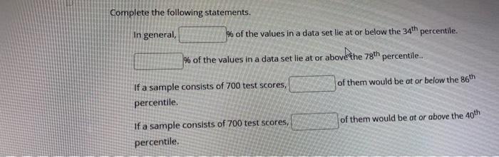 Solved Complete the following statements. In general, \% of | Chegg.com
