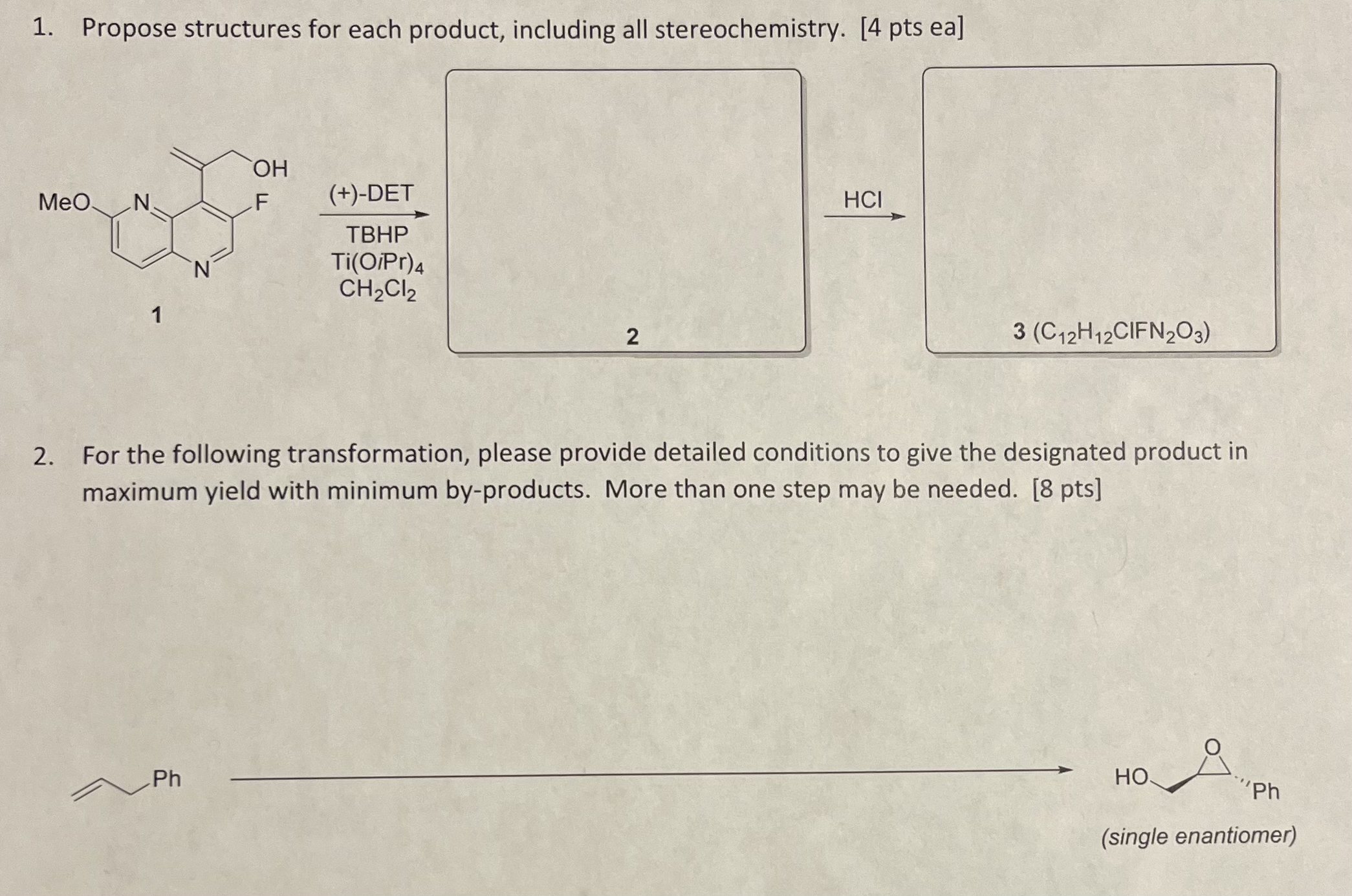 Solved Propose structures for each product, including all | Chegg.com