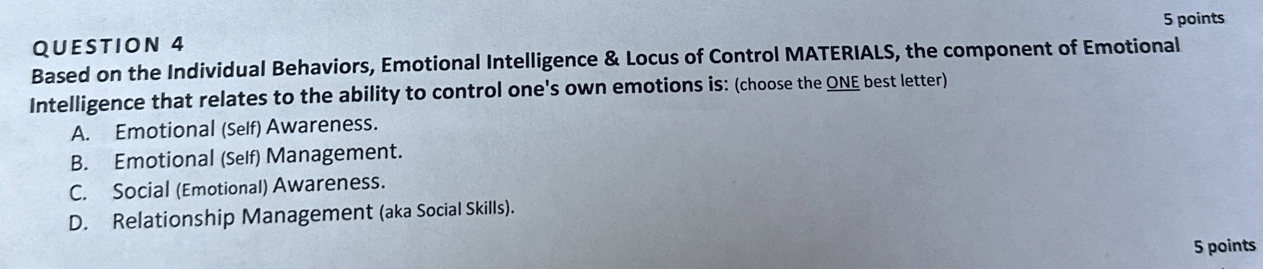 Solved QUESTION 45 ﻿pointsBased on the Individual Behaviors, | Chegg.com