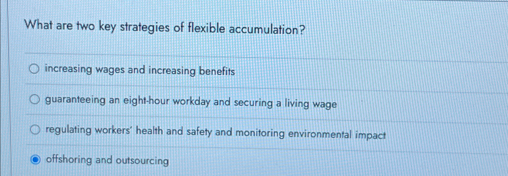 Solved What are two key strategies of flexible | Chegg.com
