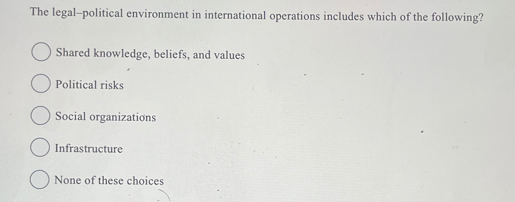 Solved The legal-political environment in international | Chegg.com