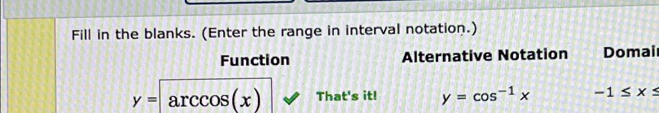 Solved Fill in the blanks. (Enter the range in interval | Chegg.com
