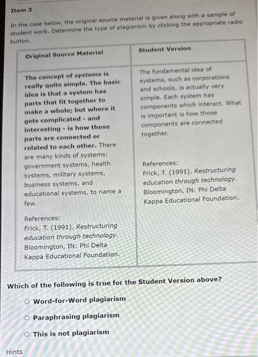 In the case below, the original source material is | Chegg.com