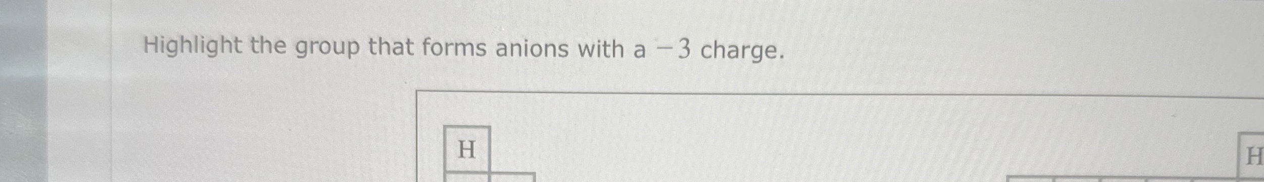 Solved Highlight the group that forms anions with a -3 | Chegg.com
