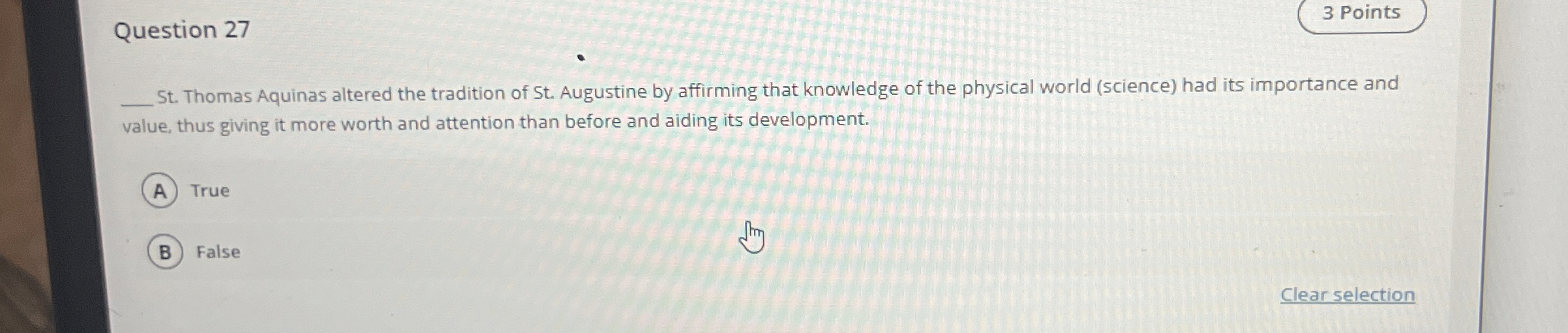 Solved Question 273 ﻿Pointsq, ﻿St. ﻿Thomas Aquinas altered | Chegg.com
