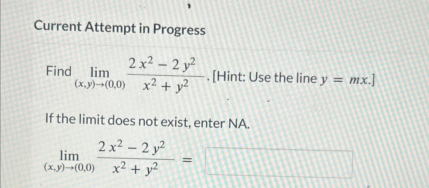 Solved Current Attempt in ProgressFind | Chegg.com
