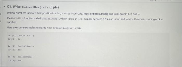 Solved Here are some examples to ciariry now ordinalwu= | Chegg.com