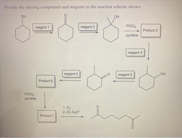 Solved Provide the missing compounds and reagents in the | Chegg.com