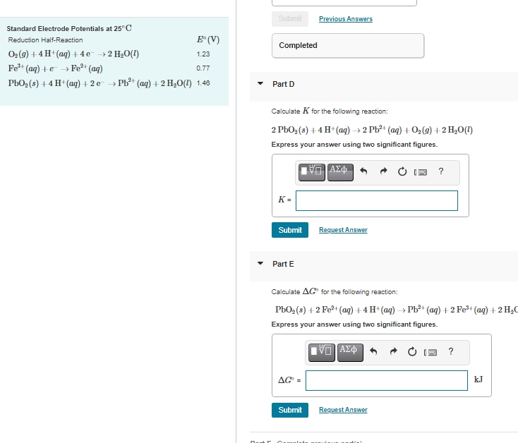 Solved Standard Electrode Potentials at 25°C, ﻿Reduction | Chegg.com