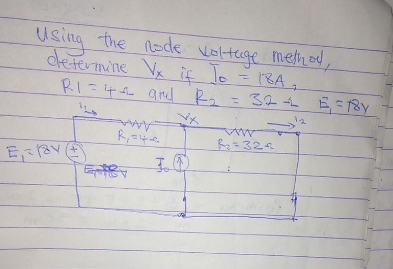 Solved Using the node voltage method, determine Vx ﻿if | Chegg.com