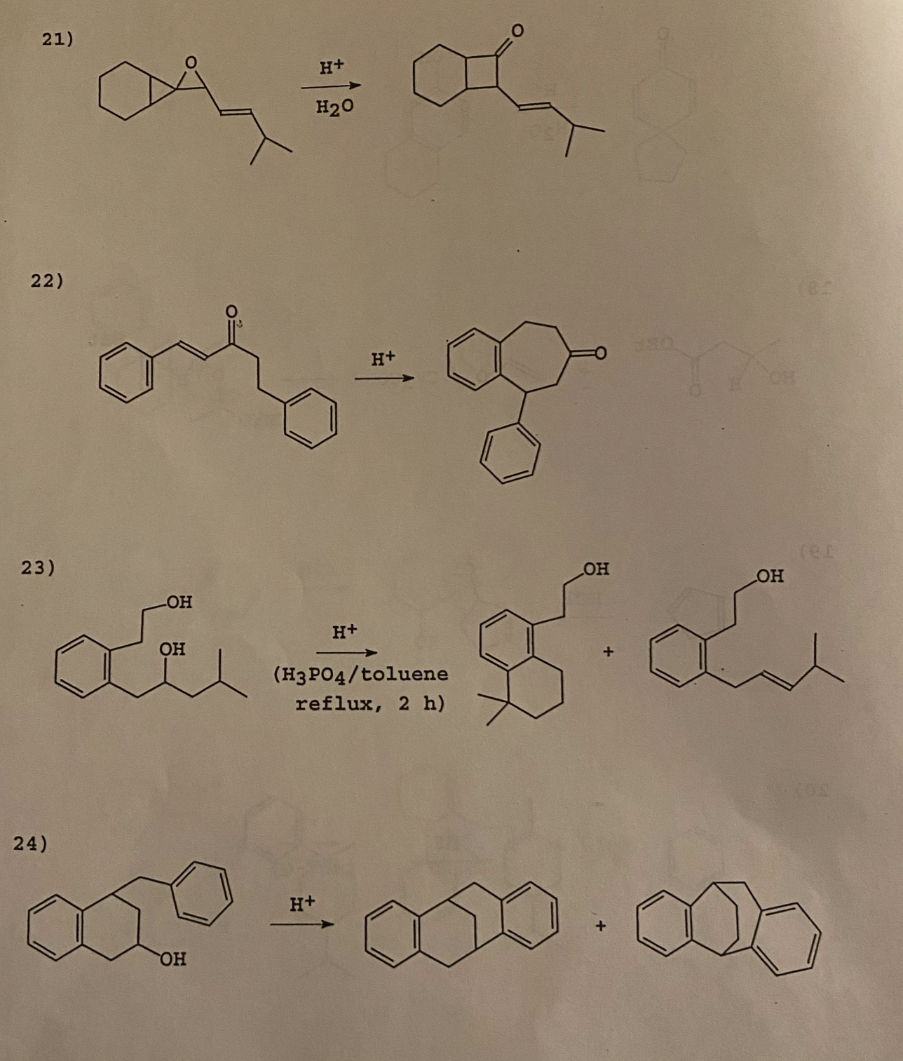 show the mechanism for the following reactions, | Chegg.com