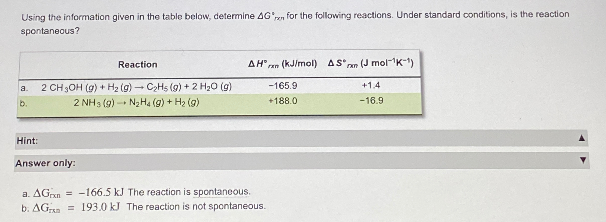 Solved Using the information given in the table below, | Chegg.com