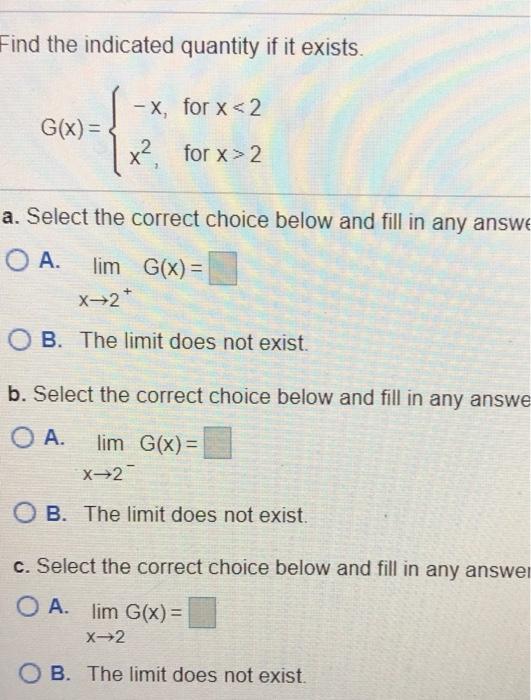Solved Find the indicated quantity if it exists. - X, for | Chegg.com