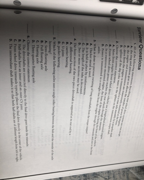 Solved Review Questions 2. Choose the correct statement. C. | Chegg.com