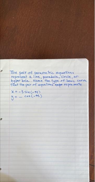 Solved The pair of parametric equations represent a line, | Chegg.com