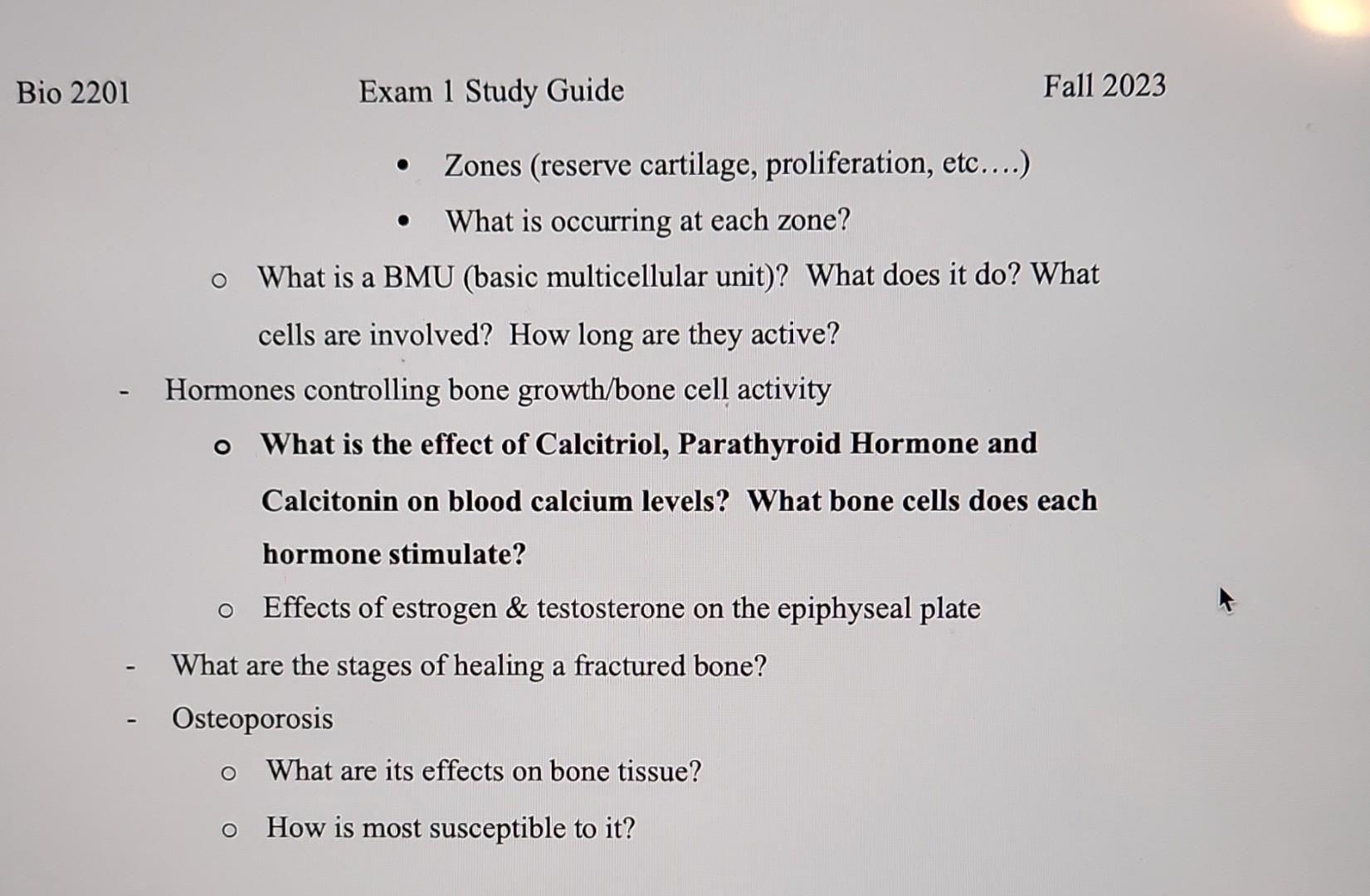 Solved Exam 1 Study Guide Fall 2023 - Zones (reserve | Chegg.com
