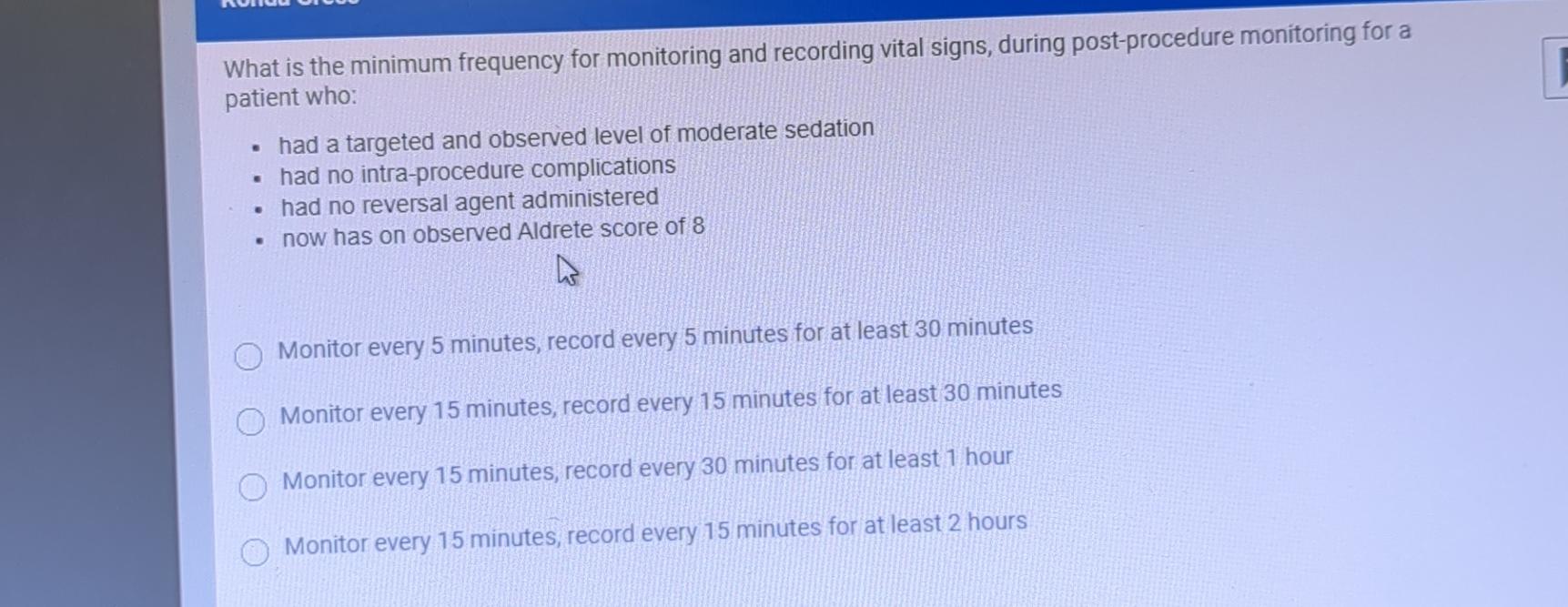 Solved What is the minimum frequency for monitoring and | Chegg.com