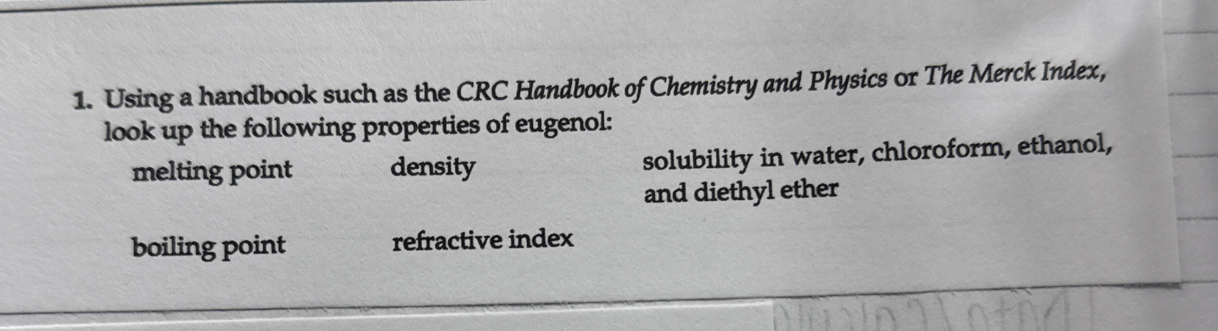 Solved Using a handbook such as the CRC Handbook of | Chegg.com