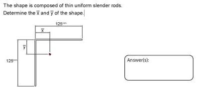 Solved The shape is composed of thin uniform slender rods | Chegg.com