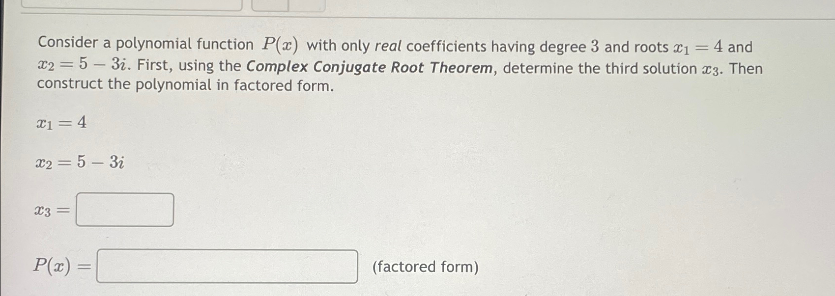 Solved Consider a polynomial function P(x) ﻿with only real | Chegg.com