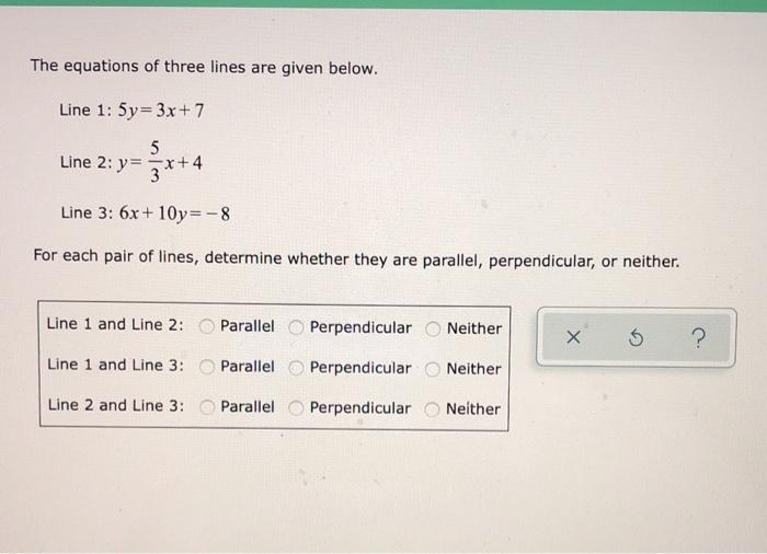Solved The equations of three lines are given below. Line 1: | Chegg.com