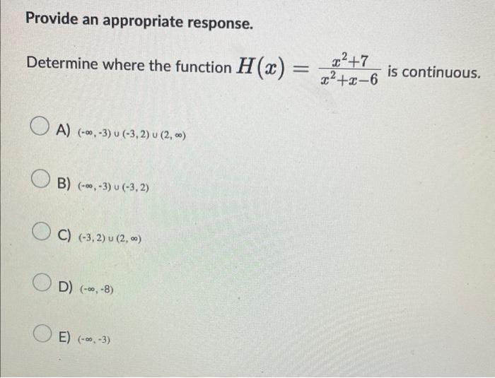 Solved Provide an appropriate response. Determine where the | Chegg.com