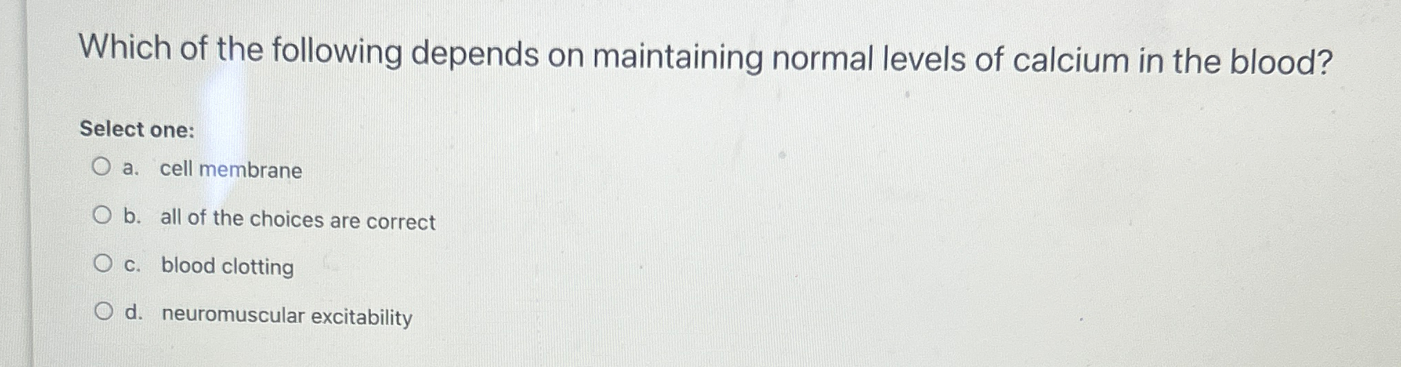 Solved Which of the following depends on maintaining normal | Chegg.com
